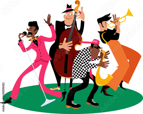 "Jazz band performing, EPS 8 vector illustration" Stockfotos und ...