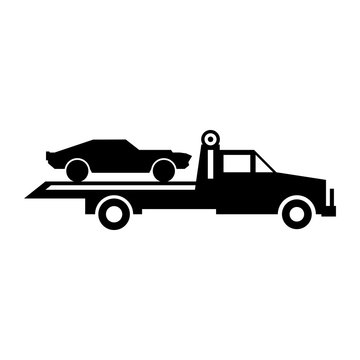 Flatbed Tow Trucks Clipart