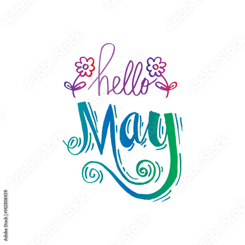 "Hello May. Hand lettering calligraphy." Stock photo and royalty-free ...