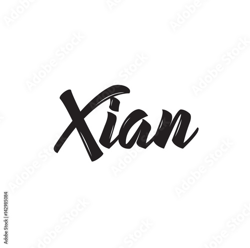"xian, text design. Vector calligraphy. Typography poster." fichier ...