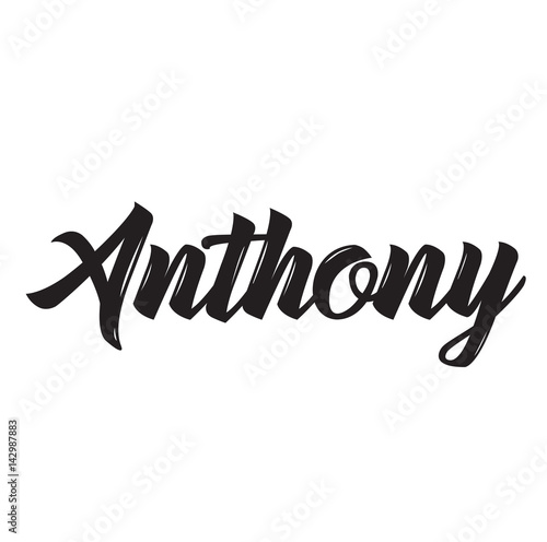 "anthony, text design. Vector calligraphy. Typography poster." fichier vectoriel libre de droits ...
