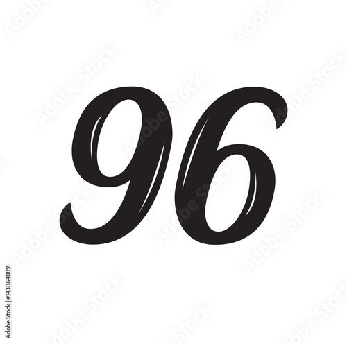 "96, text design. Vector calligraphy. Typography poster." Stock image ...