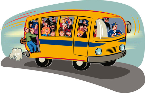 Crowded Bus Clipart