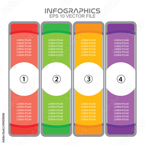"Infographics template with four column process,modern and trendy ...