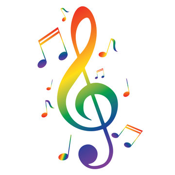 Coloured Single Music Notes
