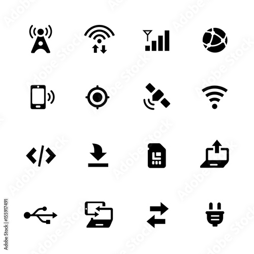 "Connectivity Icons // Black Series - Vector icons for your digital or ...
