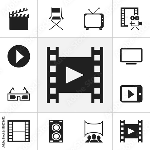 "Set Of 12 Editable Filming Icons. Includes Symbols Such As Display ...