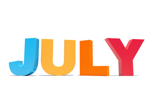 The Word July Clipart