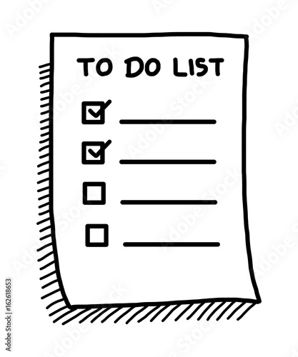 "to do list / cartoon vector and illustration, black and white, hand ...