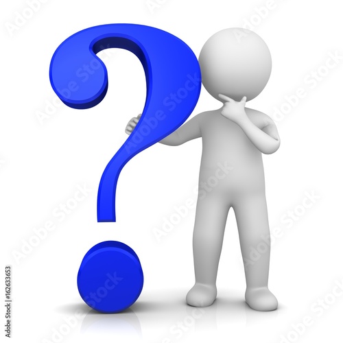 "question mark 3d blue interrogation point asking sign punctuation mark ...