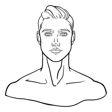 Male Face Drawing Outline