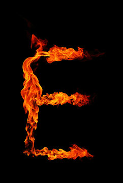 Burning Letter Capital E