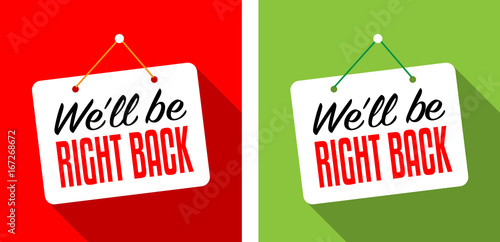 "We'll be right back" Stock image and royalty-free vector files on ...