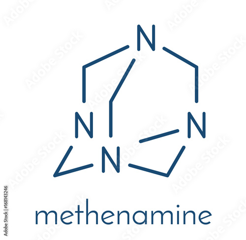 "Methenamine molecule. Uses as an antiseptic drug and in solid fuel ...