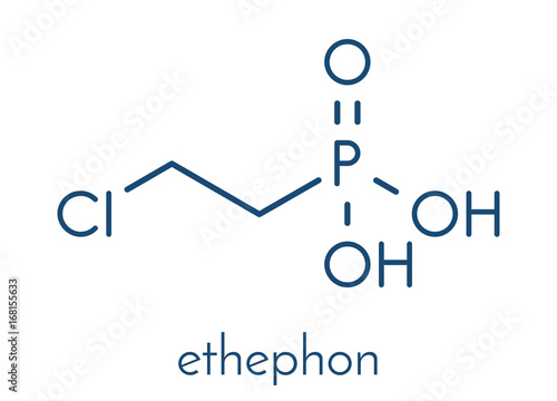 "Ethephon plant growth regulator molecule. Skeletal formula." Stock ...