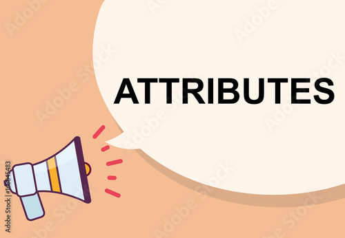 "Attributes word with megaphone illustration graphic design" Stock ...