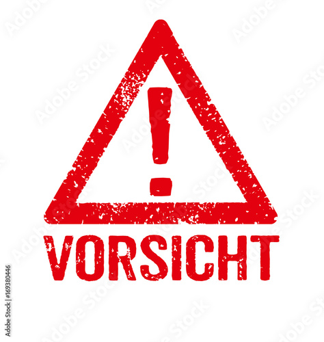 "Roter Stempel auf weißem Hintergrund - Vorsicht" photo libre de droits ...