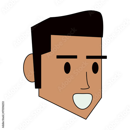 "face of tan skin man cartoon icon image vector illustration design ...