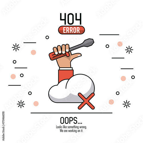 "Error 404 infographic over white background vector illustration ...
