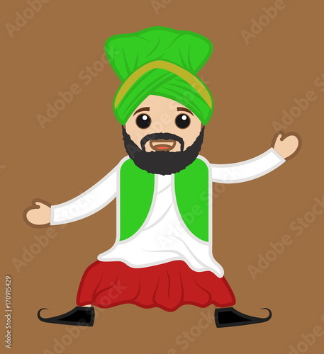"Dancing Cartoon Sardar in Baisakhi" Stock image and royalty-free ...