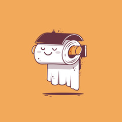 León lindo caca en el inodoro y leer el periódico. concepto de dibujos ...