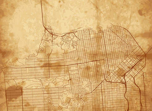 Vintage Road Map Background