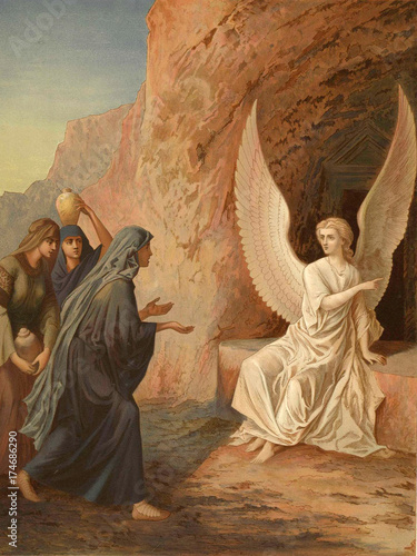 "The angel at the tomb of the Lord Jesus Christ." Stock photo and ...