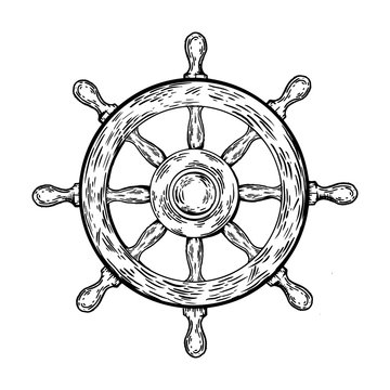 Pirate Ship Wheel Drawing