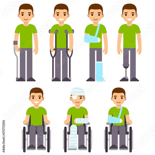 "Injury and trauma cartoon man set" Stock image and royalty-free vector ...