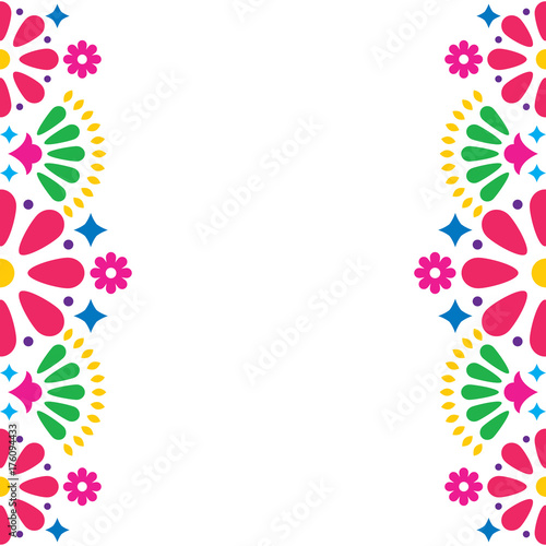 "Mexican folk vector wedding or party invitation, greeting card ...