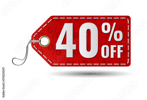 "Forty percent off sale. 40% sale tag " Stock image and royalty-free ...