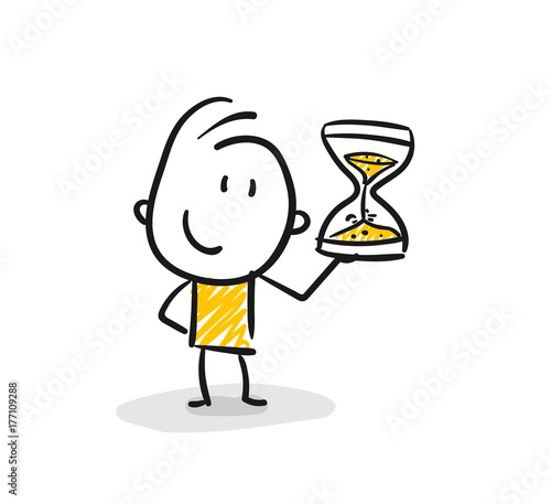 "Strichfiguren / Strichmännchen: Sanduhr, warten, Countdown. (Nr. 136)" Stockfotos und ...