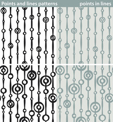 Sewing fabric with Points and lines patterns, points in lines. Four ...