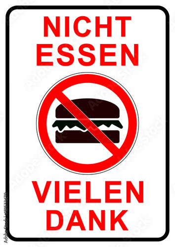"ks244 Kombi-Schild - Hinweis: Nicht Essen - Vielen Dank - toasted ...