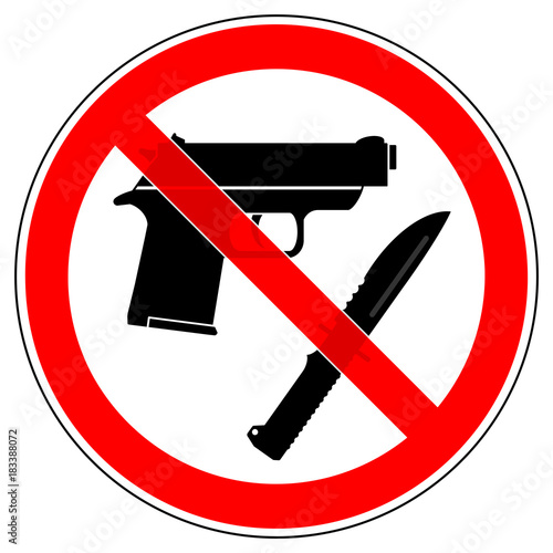 "srr288 SignRoundRed - german - Verbotszeichen: Pistole / Messer ...
