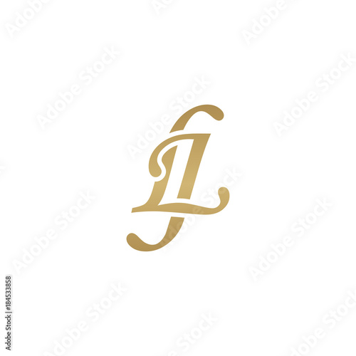 "Initial letter LJ, overlapping elegant monogram logo, luxury golden ...
