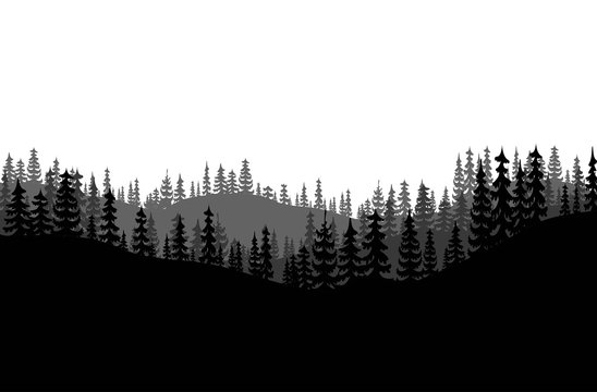 Mountain Tree Line Silhouette
