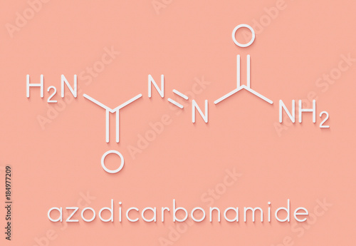 "Azodicarbonamide food additive molecule. Used in bread production as ...
