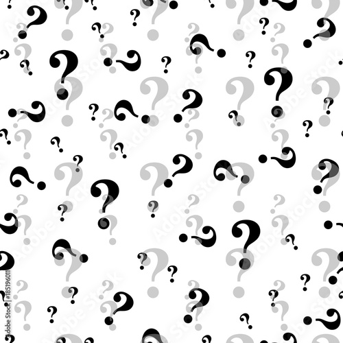 Vector Seamless Pattern With Question Marks Monochrome
