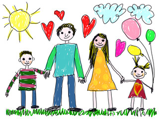Family Drawings photos, royalty-free images, graphics, vectors & videos ...