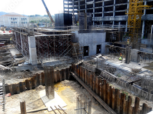 "Building foundation work at the construction site in Kuala Lumpur ...