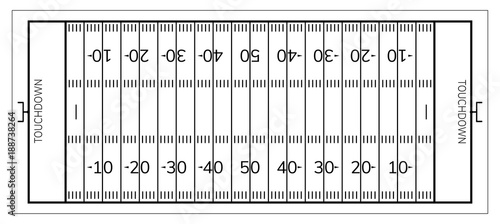"American football field. Line art style. Vector isolated on white ...