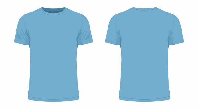 Plain Blue Shirt Front And Back