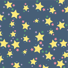 Sewing fabric with Vector of kids pattern Star - CottonBee