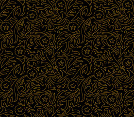 Sewing fabric with Seamless dark traditional indian pattern - CottonBee