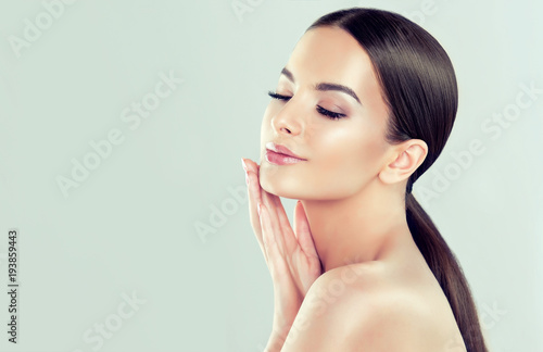 Beautiful Young Woman With Clean Fresh Skin Girl Beauty Face Care