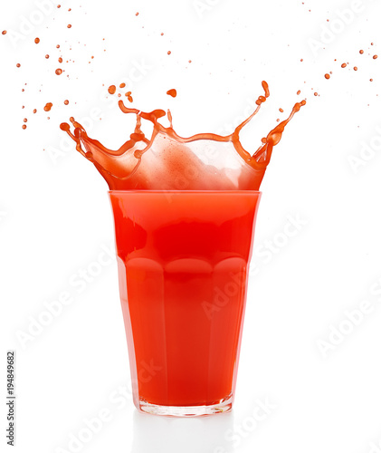 "red juice splashing out of a glass isolated on white" Stock photo and ...