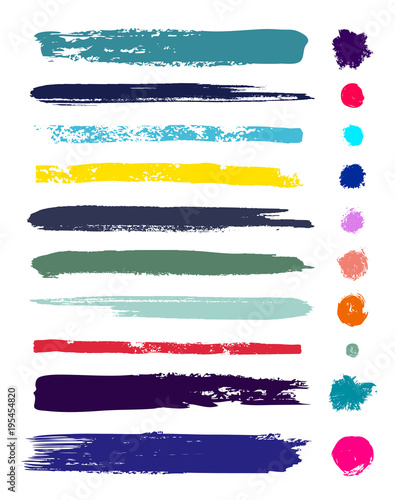 "Set of brush strokes backgrounds. Paint line grunge collection ...