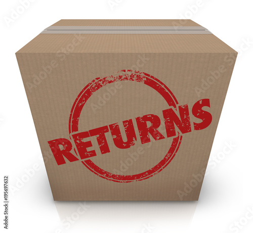 "Returns Sending Back Box Package Unwanted Delivery 3d Illustration ...