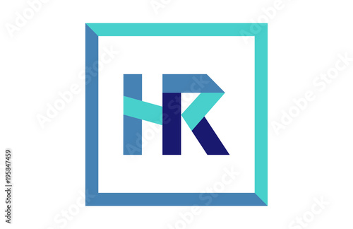 "HR Square Ribbon Letter Logo" Stock image and royalty-free vector ...